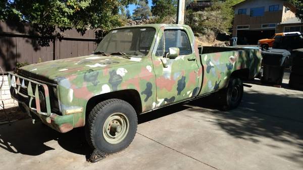 1984 Chevy CUCV M1008 1 1/4 ton military pickup - $3000 (Susanville, CA ...