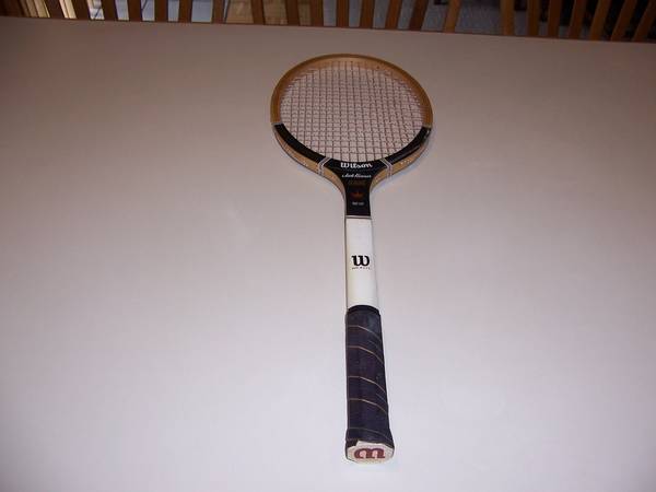 WILSON WOOD JACK KRAMER FLIGHT 4 3/8 STRATA BOW TENNIS RACQUET-COVER ...
