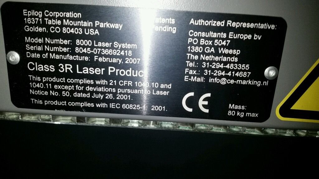 2007 EPILOG Helix 24 X 18 45 Watt Laser Engraver | Electronics For Sale ...