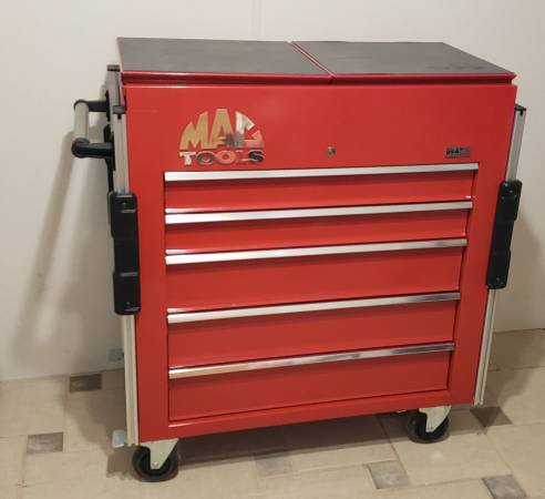 UNUSED Mac Tools 5 Drawer Rolling Cart Toolbox $1,700 | Tools For Sale ...