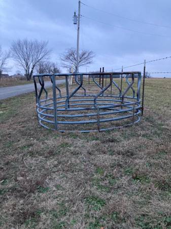 Galvanized Hay Ring Bale Feeder $300 | Garden Items For Sale | Tulsa ...
