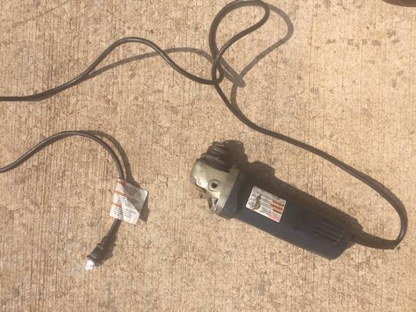 Ryobi hand angle grinder plug in with cord, has the 3/8 mounting stud ...