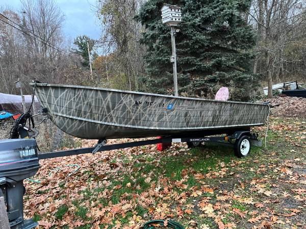 1987 16’ Grumman Duck / Jon Boat w/ 25HP Yamaha & Trailer $2,500 ...