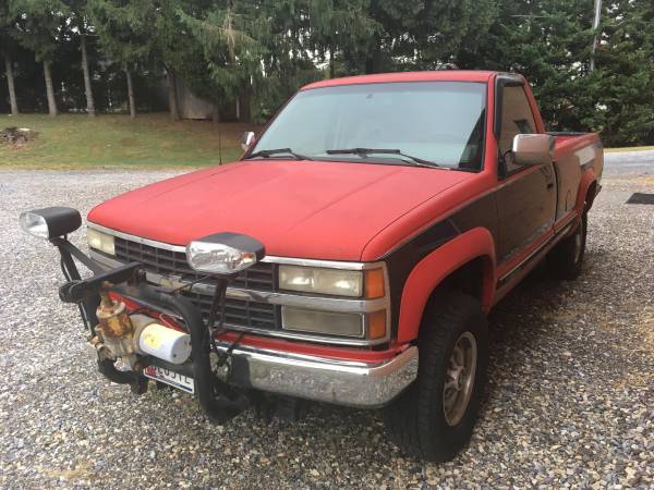 93 Chevrolet 3500 diesel truck and plow - $4000 (Hagerstown) | Cars ...