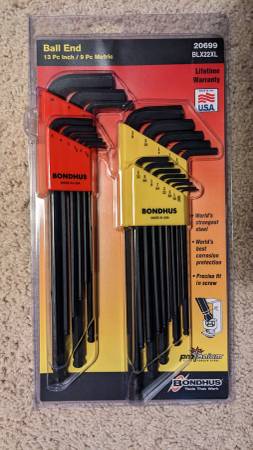 ProGuard Ball End Bondhus Standard and Metric Ball End L-Wrench Sets ...